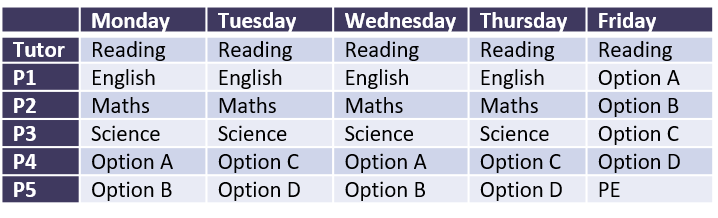 Timetables - Holmleigh Park High School