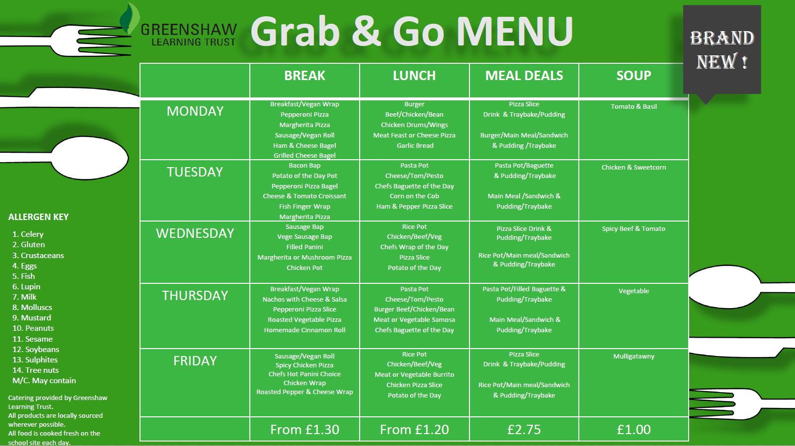 Canteen Menus - Holmleigh Park High School